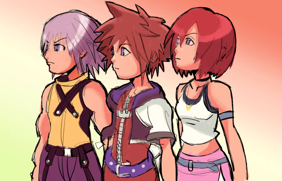 Kingdom Hearts: Sora, Riku and Kairi by RamyunKing on DeviantArt