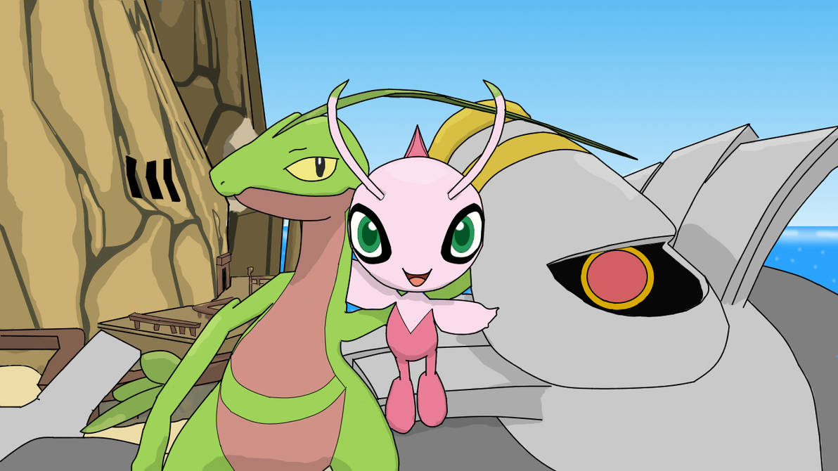 Grovyle, Celebi and Dusknoir at Dragon Roost by Xrayleader on DeviantArt