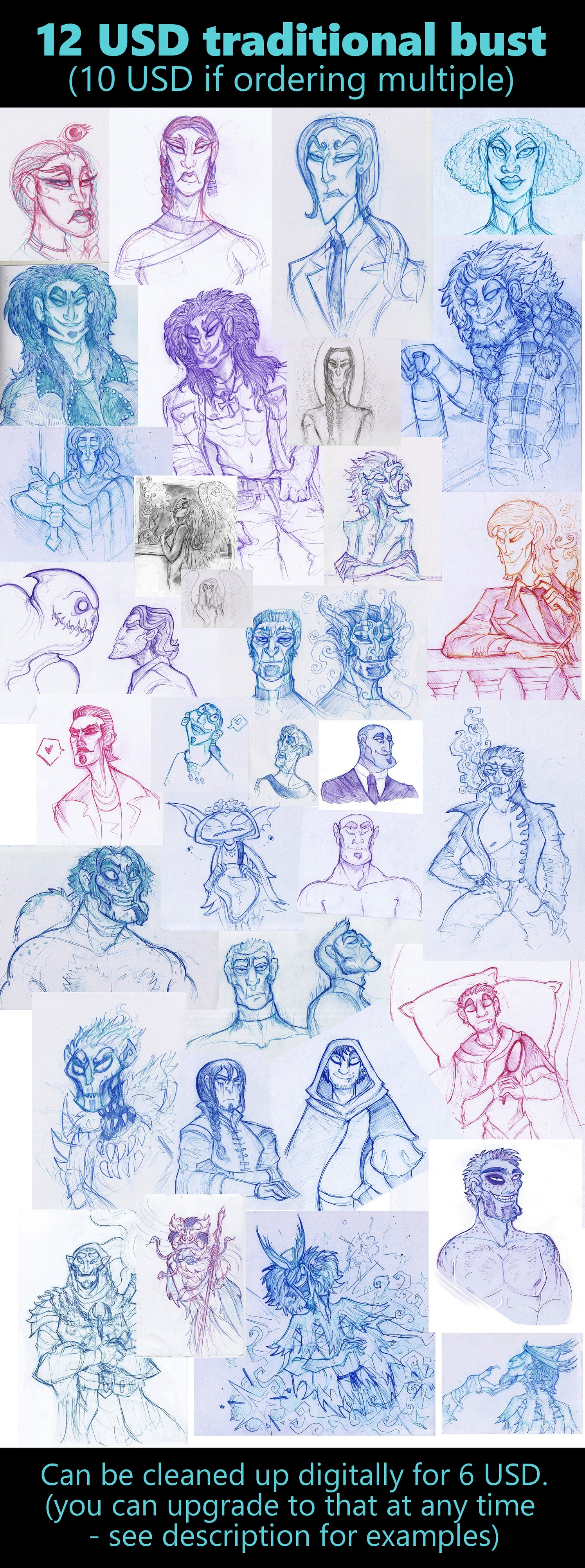 [OPEN] Commissions: Clean Traditional Bust by FlyingCarpets on DeviantArt