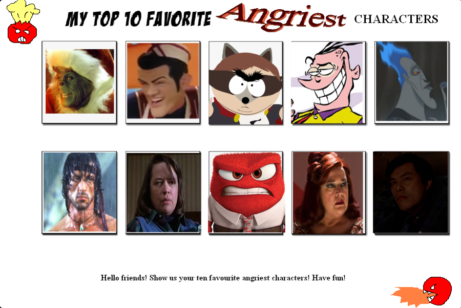 Angry Characters by monstermaster13 on DeviantArt