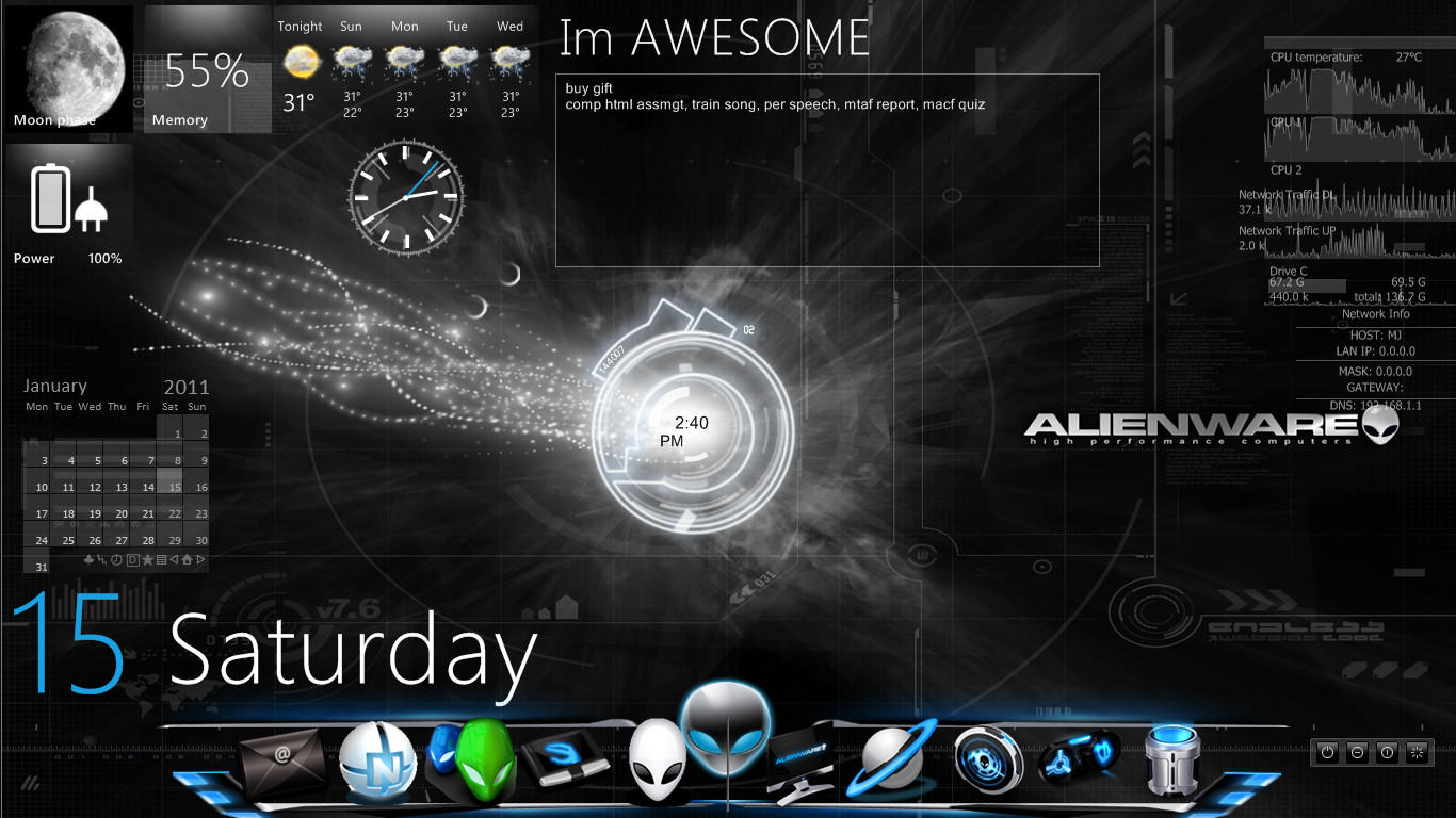 Rainmeter alienware - skinsraf