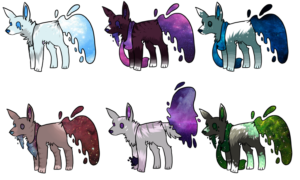 Galaxy Dog Adopts: CLOSED by SwashbuckIer on DeviantArt