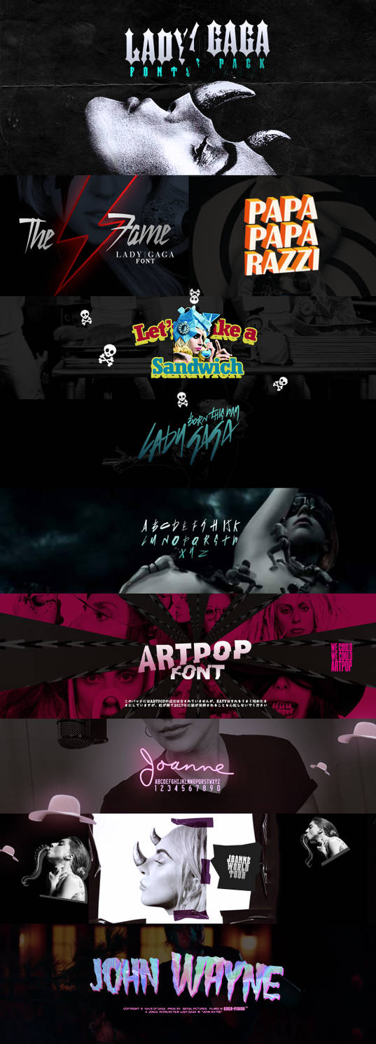 FONT PACK IV | LADY GAGA FONTS by Witchgang on DeviantArt