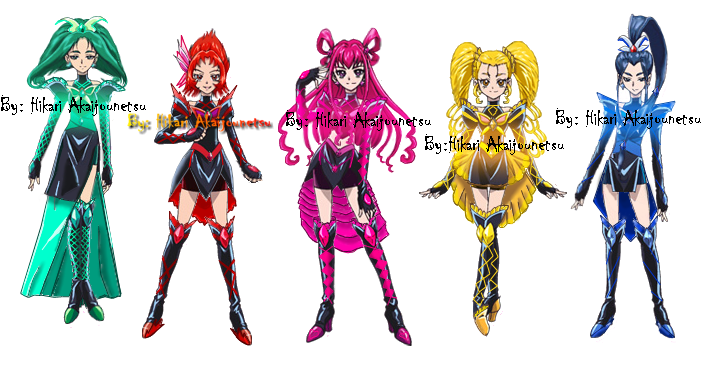Dark PreCure 5! - Upgrade Forms by zakuro-onee-chan on DeviantArt