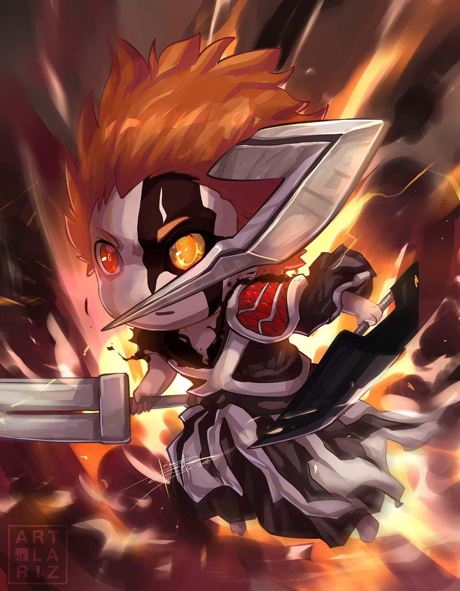 Chibi Perfect Hollowfication Ichigo by ArtofLariz : r/bleach