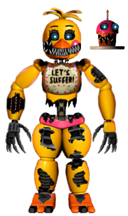 Nightmare Toy Chica + Cupcake (FNAF 2 DLC) by xXxMLGFNAFxXx on DeviantArt
