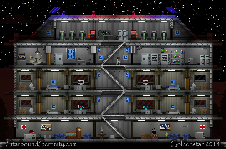 Starbound Build: Basic Hospital by GoldenstarArtist on DeviantArt