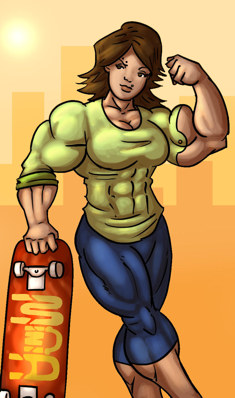 Skater Mina flexing by Ritualist on DeviantArt