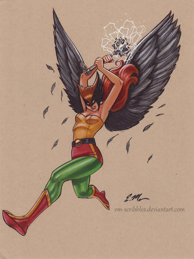 Hawkgirl Commission by em-scribbles on DeviantArt