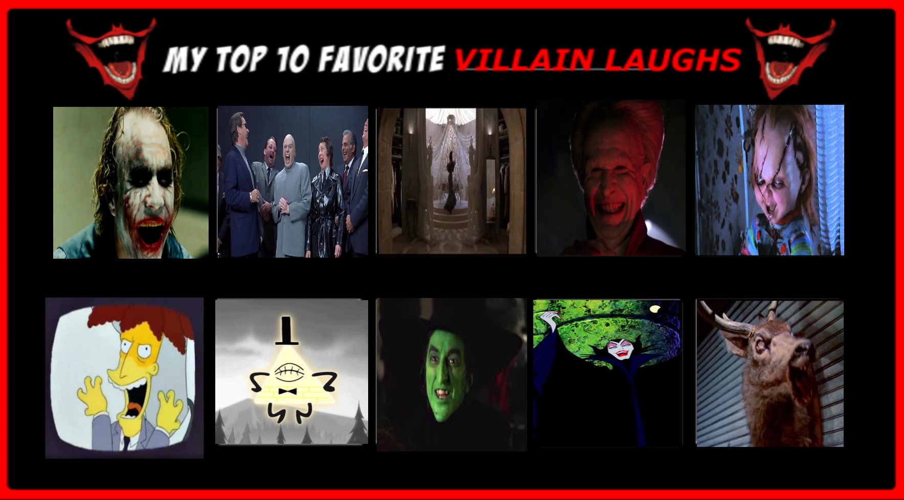 Top 10 Favorite Villain Laugh by 4xEyes1987 on DeviantArt