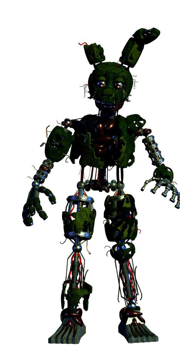 Enchanted Ignited springtrap. Full body render by Szonar on DeviantArt