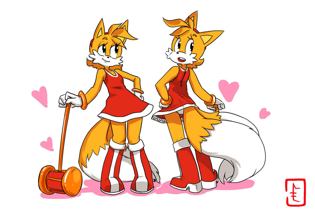 Tails Dress Up As Amy By Cumeoart On Deviantart