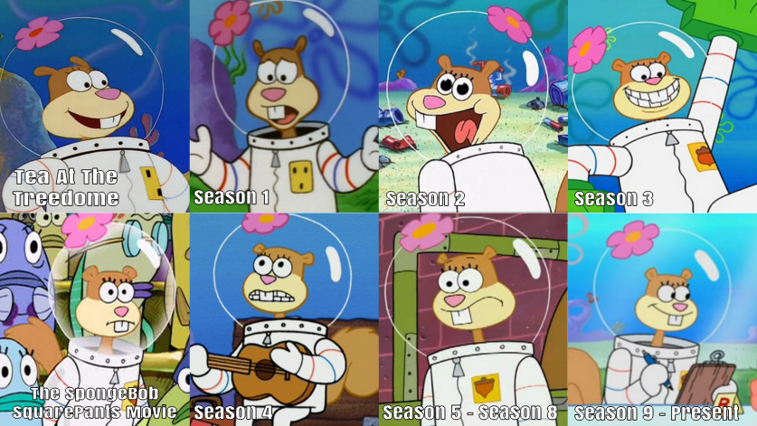 Sandy Cheeks Over The Years by KingBilly97 on DeviantArt