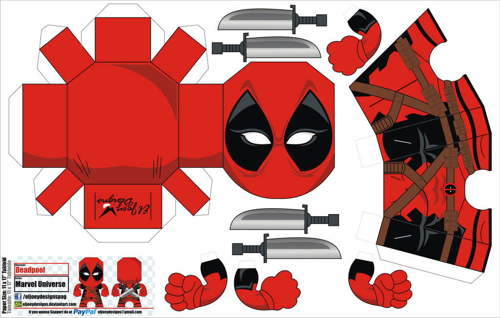 Deadpool papercraft by ELJOEYDESIGNS on DeviantArt