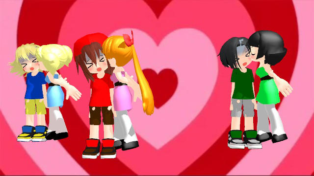 [MMD] Powerpuff Girls kissing The Rowdyruff Boys by Lauragira on DeviantArt