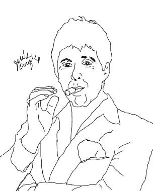 Drawing Scarface Tony Montana Sketch Coloring Page