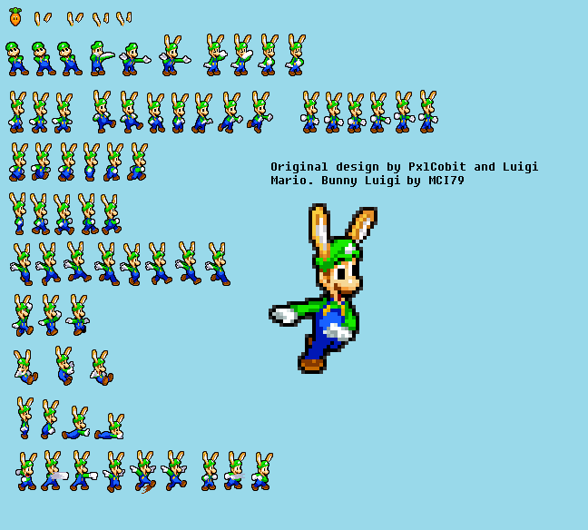 Full Mci79 Bunny Luigi Sprite Sheet by MCI790 on DeviantArt