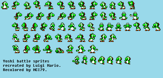 Yoshi Battle Sprite Sheet by MCI790 on DeviantArt