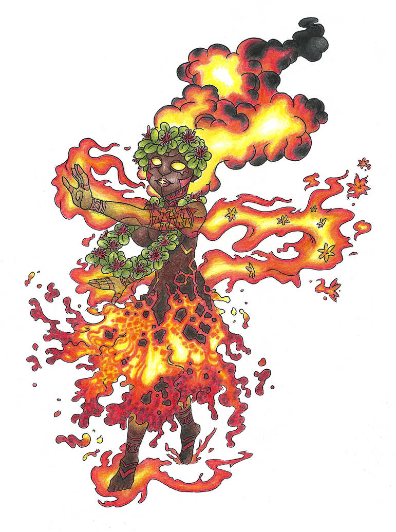 Pele, Hawaiian goddess of volcanoes by AtmaFlare on DeviantArt