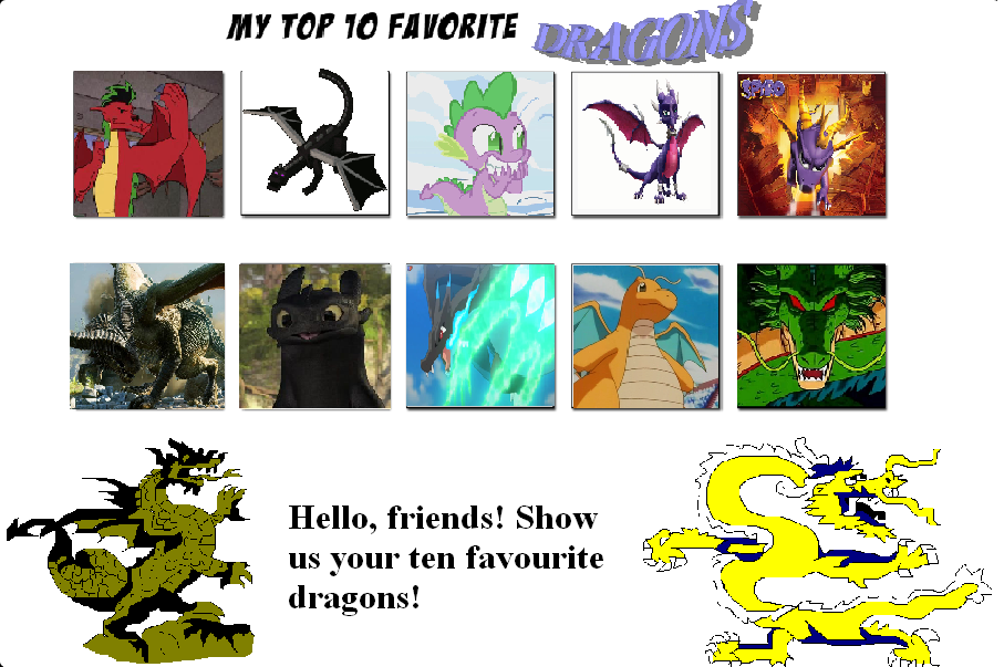 My top 10 dragons meme by Raysonic01 on DeviantArt