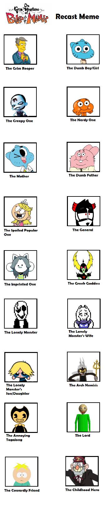 Billy and Mandy Recast Meme by SilverkittenX9 on DeviantArt