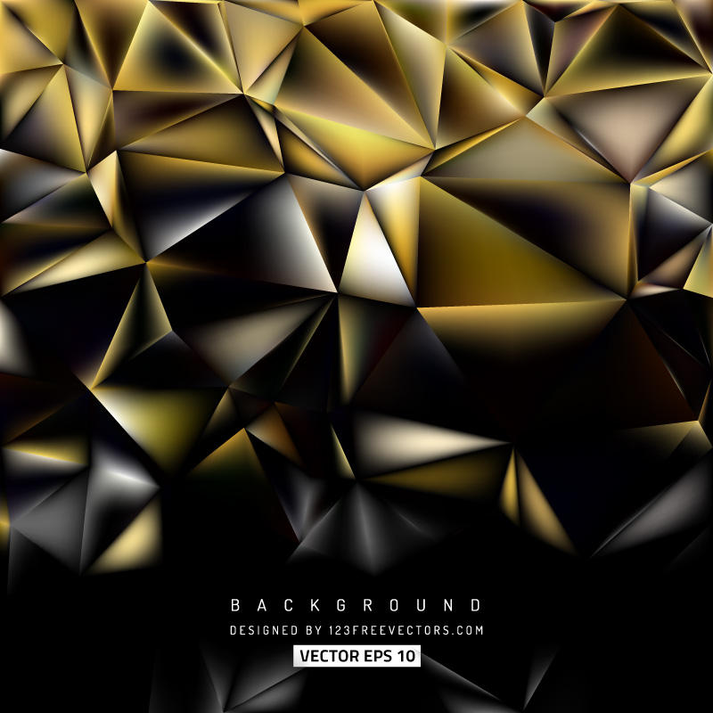 Black Gold Polygonal Background Free Vector by 123freevectors on DeviantArt