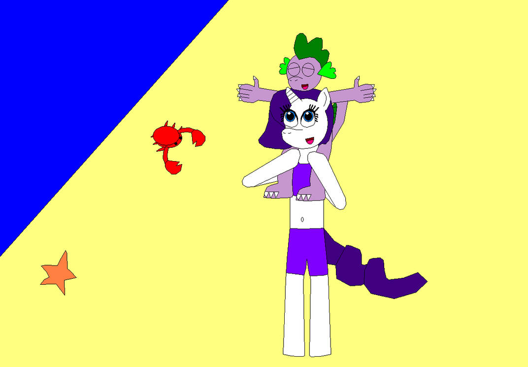 Rarity and Spike Walking On the Beach by Eli-J-Brony on DeviantArt