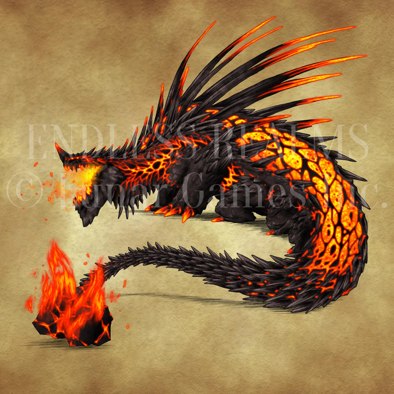 Endless Realms bestiary - Lava Lizard by jocarra on DeviantArt