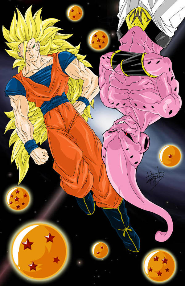 SS3 Goku V.S. Kid Buu by DamageArts on DeviantArt