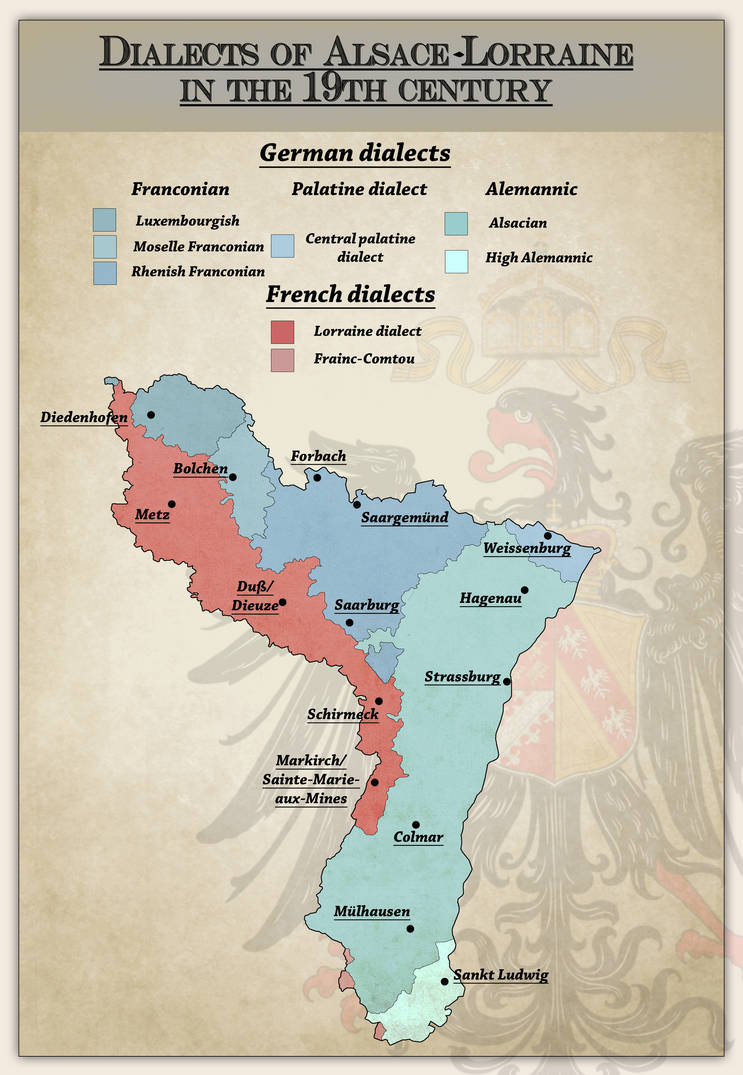 Dialects of Alsace-Lorraine in the 19th century by Arminius1871 on ...