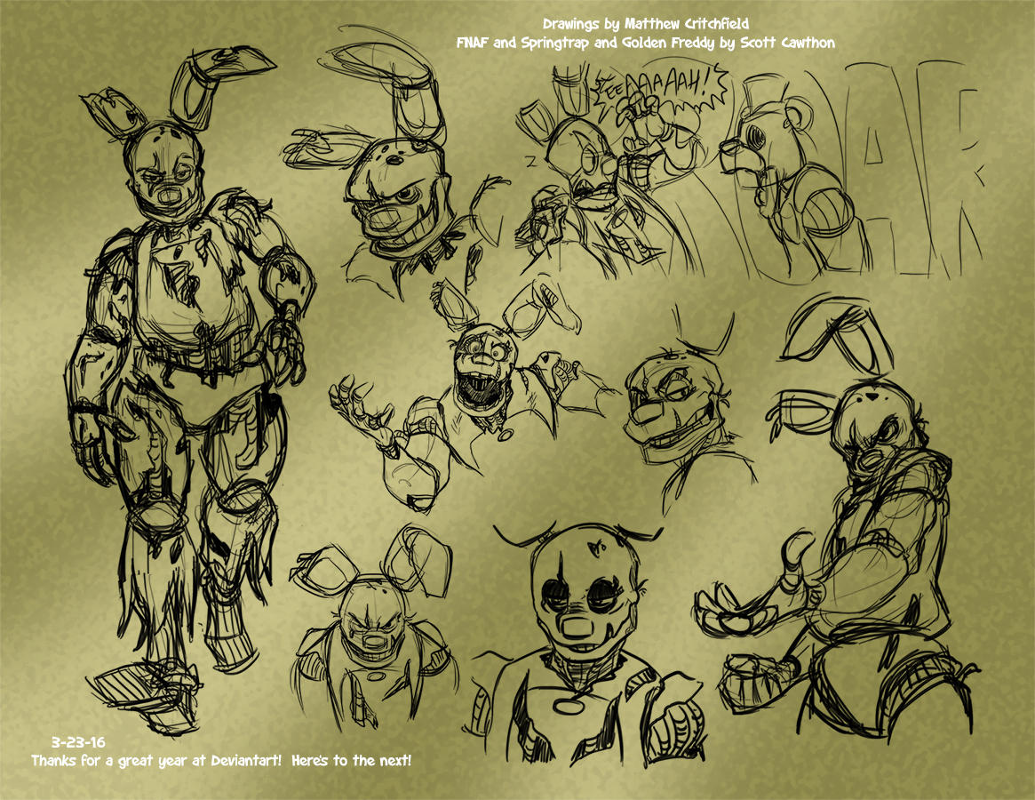 Springtrap Concepts 03 - 3-23-16 by Mattartist25 on DeviantArt
