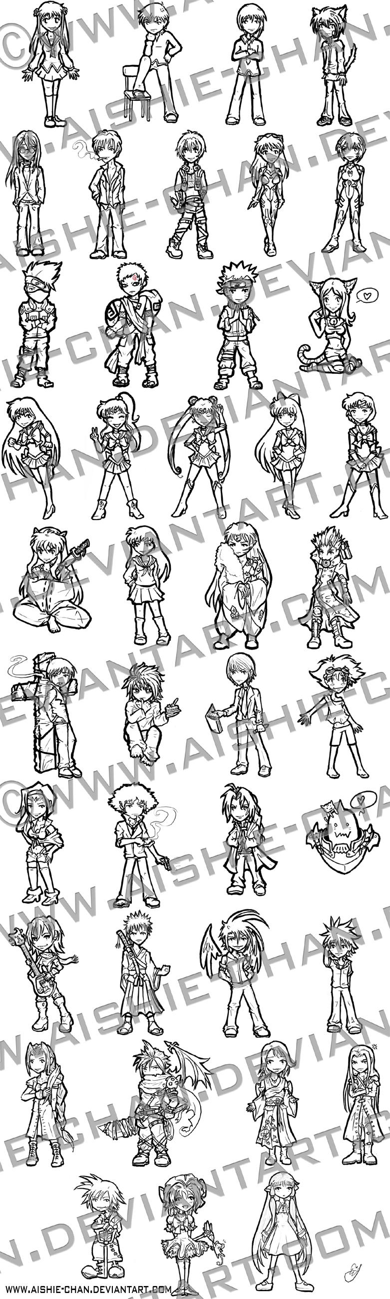 CHIBI OUTLINES YAY. by aishie-chan on DeviantArt