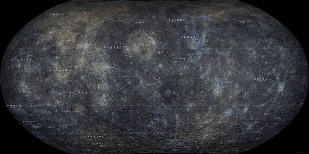 The Planet Mercury - Elevation Map by atlas-v7x on DeviantArt