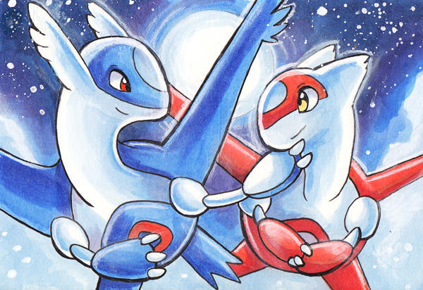 Art Cards - Latios and Latias by Tigsie on DeviantArt