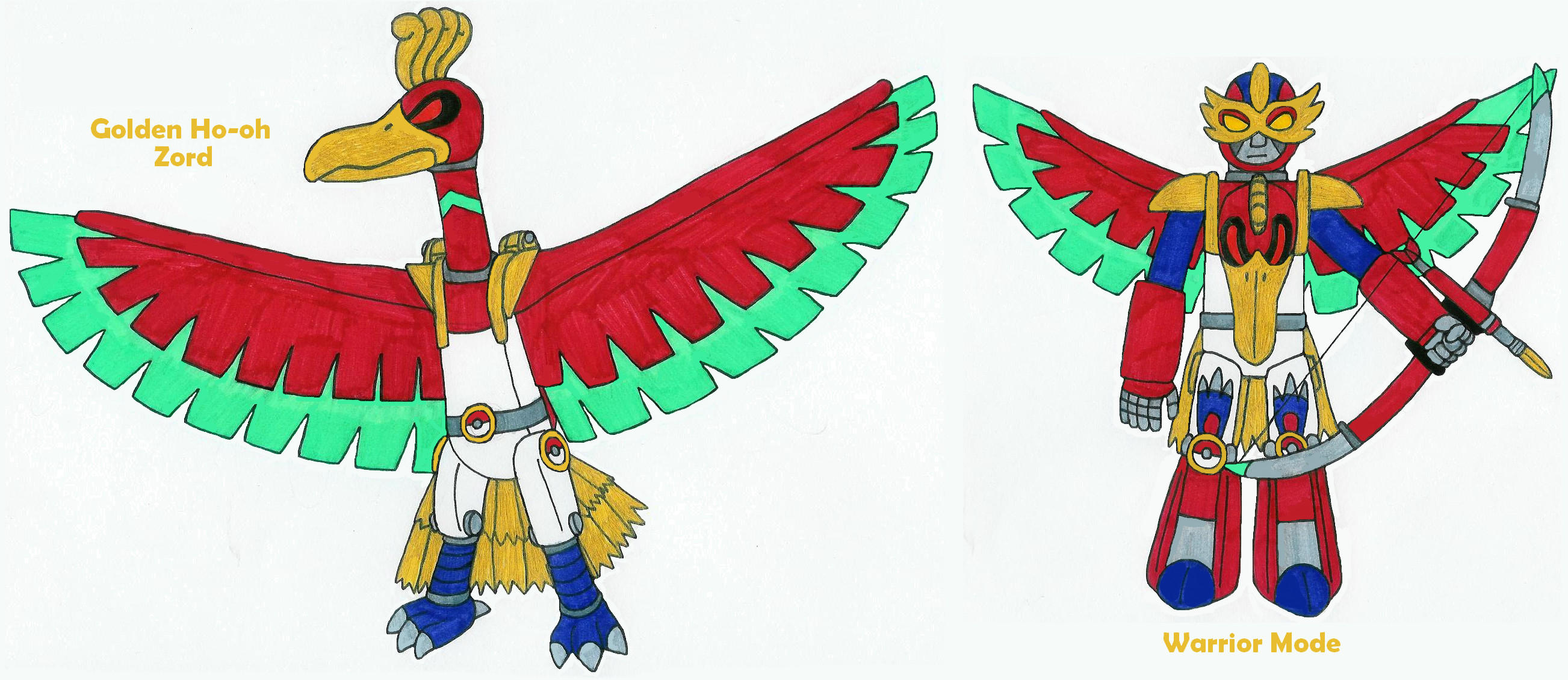 Golden Ho-oh Zord by MCsaurus on DeviantArt