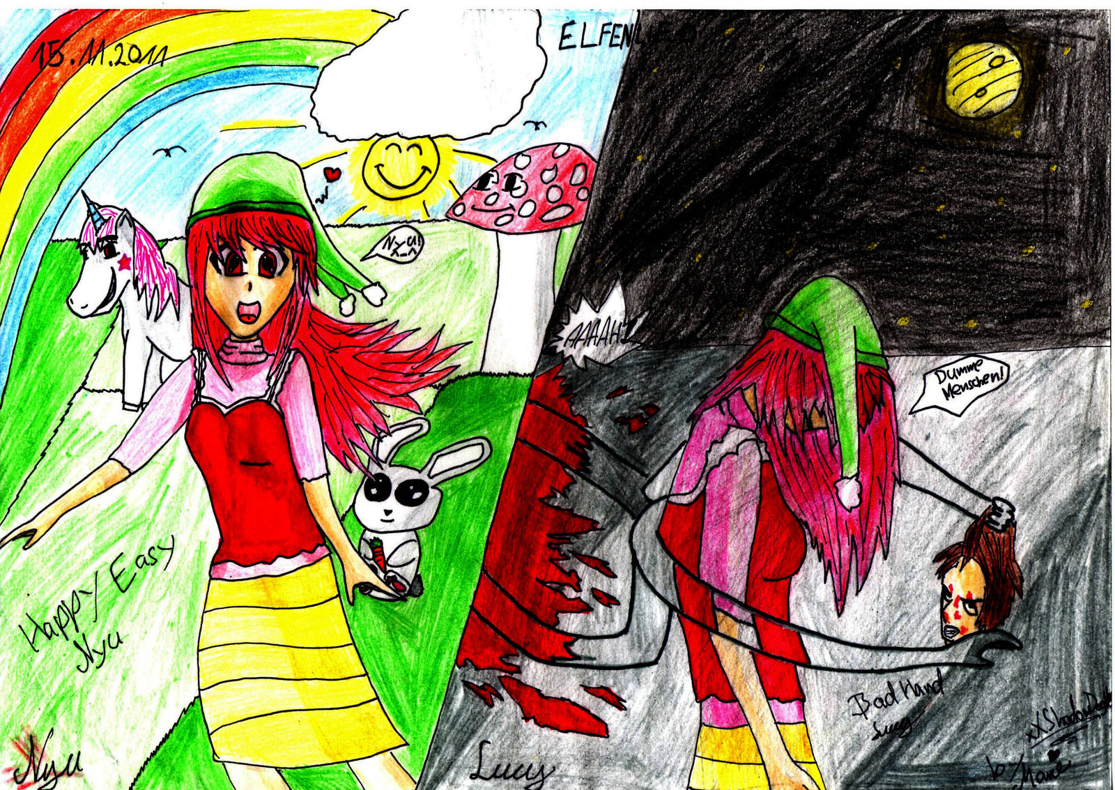 Elfen Lied Fanart Nyu - Lucy by Ma-xXShadowDogXx-rie on DeviantArt