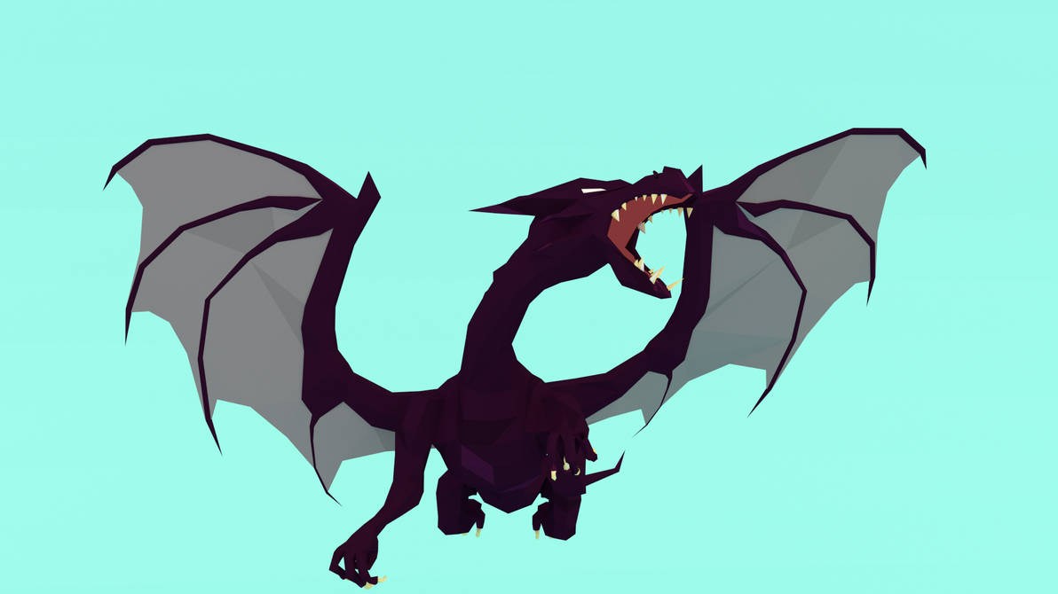 Low Poly Dragon Flying - Front View by Dustinnb on DeviantArt