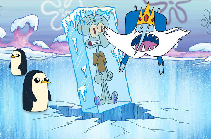 Ice King is froze Squidward by nagato145 on DeviantArt