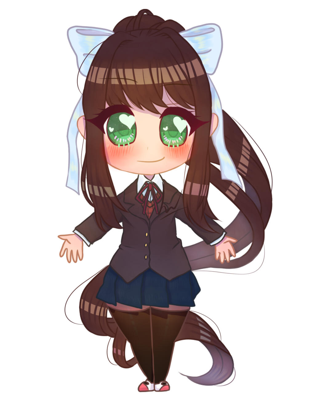 Monika Doki Doki Literature Club Chibi by Aviknows on DeviantArt