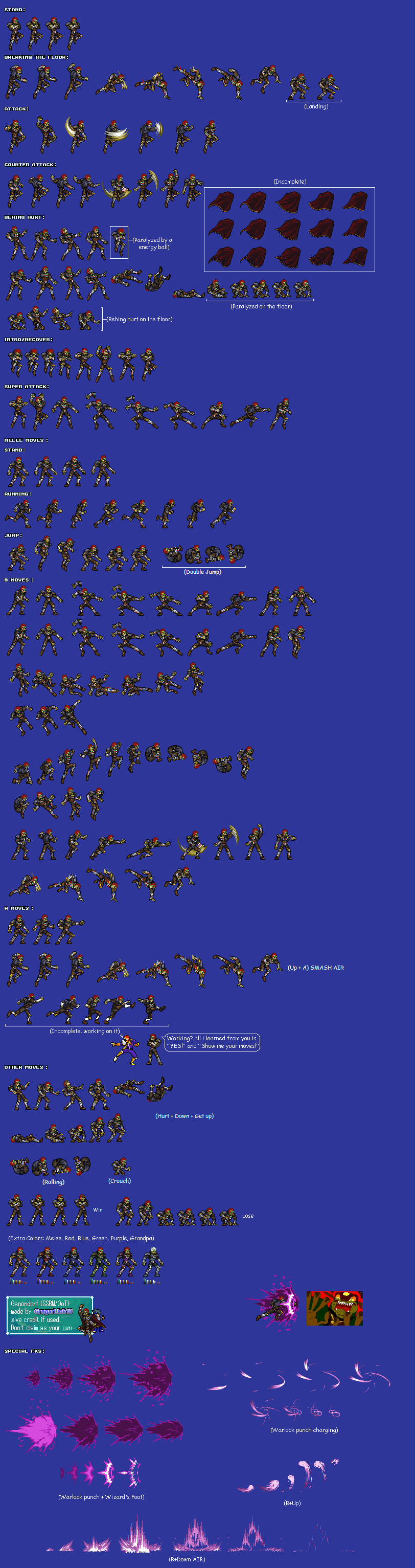 OoT/Melee Ganondorf sprite sheet (re-upload) by Gregarlink10 on DeviantArt