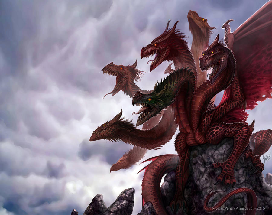 The dragon of the apocalypse, commission by Amisgaudi on DeviantArt