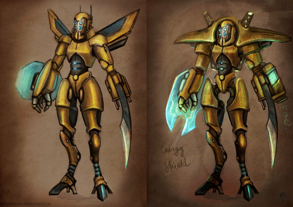 Two yellow robots by FirstKeeper on DeviantArt