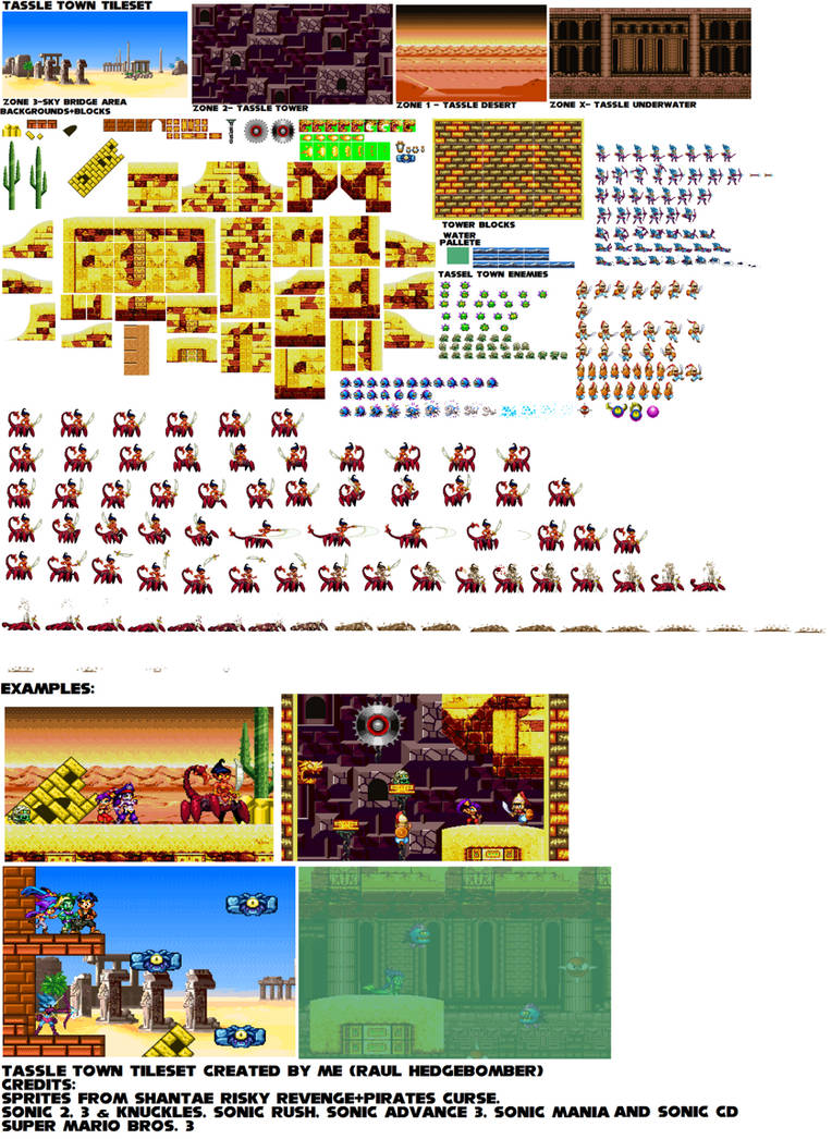 Shantae Custom Sprites-Tassle Town Tileset S.S. by raulhedgebomber on ...
