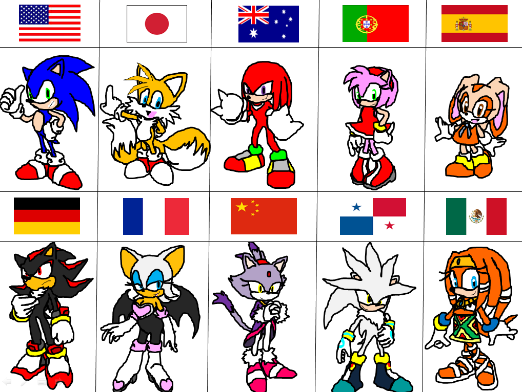 Sonic Characters Country Flags by ameth18 on DeviantArt