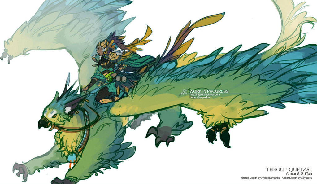 GuildWars2 - Tengu Gryphon Rider by Sayael on DeviantArt