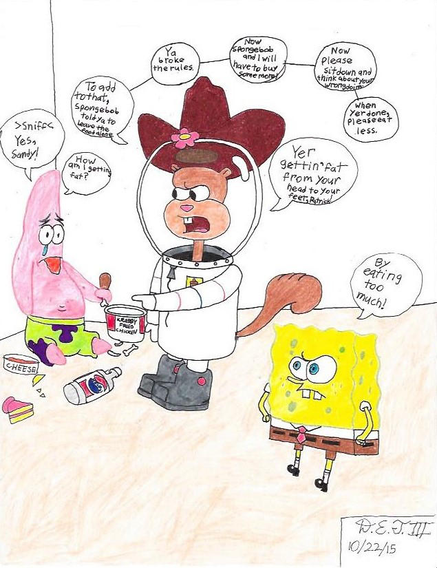 Sandy scolds Patrick by JamestheRedEngine91 on DeviantArt