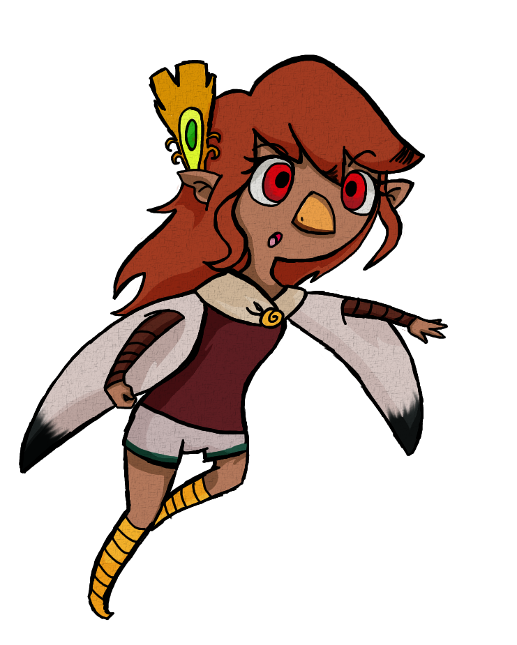 Legend of Zelda Wind Waker- Rito Girl by InvaderDebz on DeviantArt