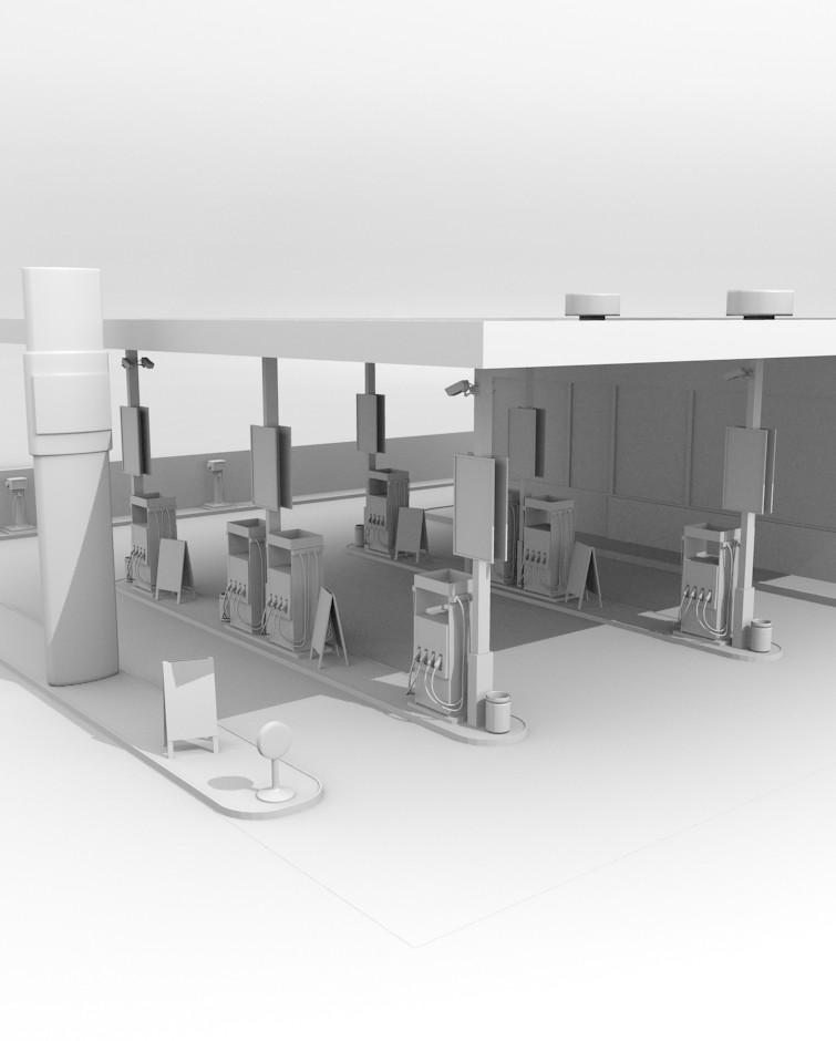 Gas Station Blender 3D model by Andrixdesign on DeviantArt