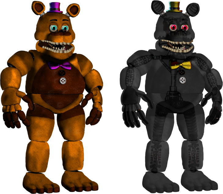 Unnightmare Fredbear and Nightmare v2 by Fnaf-fan201 on DeviantArt