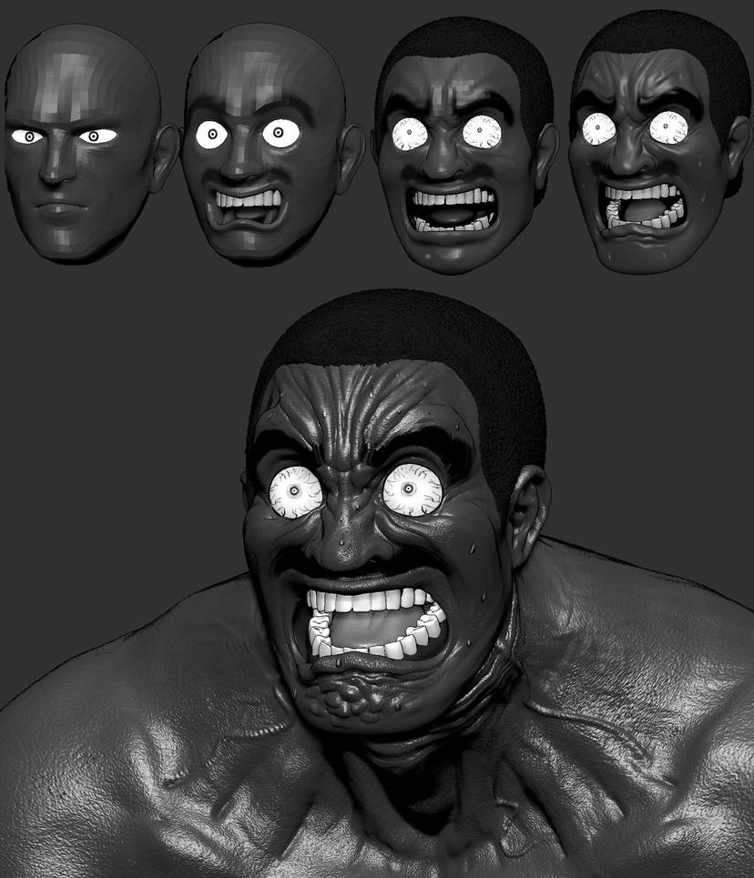 3D Jerry Tyson (Kengan Asura) - sculpting process by TheGoldenSmurf on ...